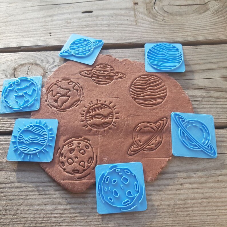 Space Planet Earth Mars Jupiter Venus Polymer Clay Embossing - Etsy