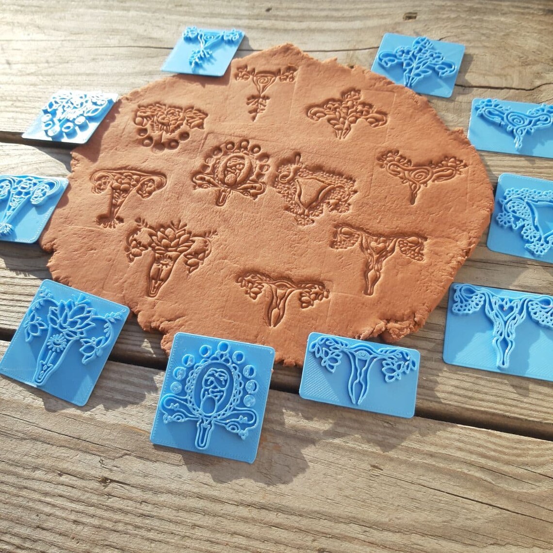 Female clay stamp bohemian feminist polymer clay stamp | Etsy