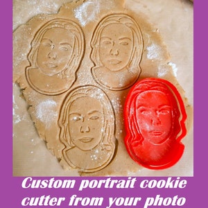 Custom Face Cookie Cutter, Custom Portrait Cookie Cutter, Custom Photo ...