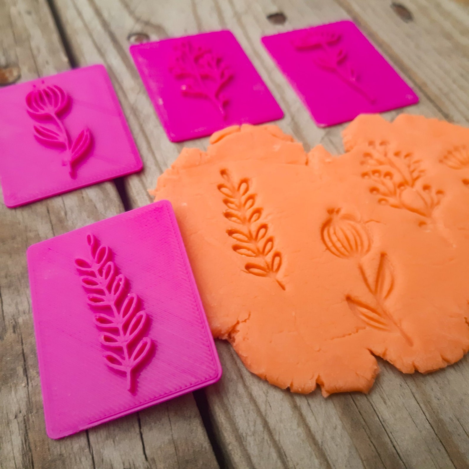 Botanical Texture Polymer Clay Stamp Botanical Stamp Polymer | Etsy