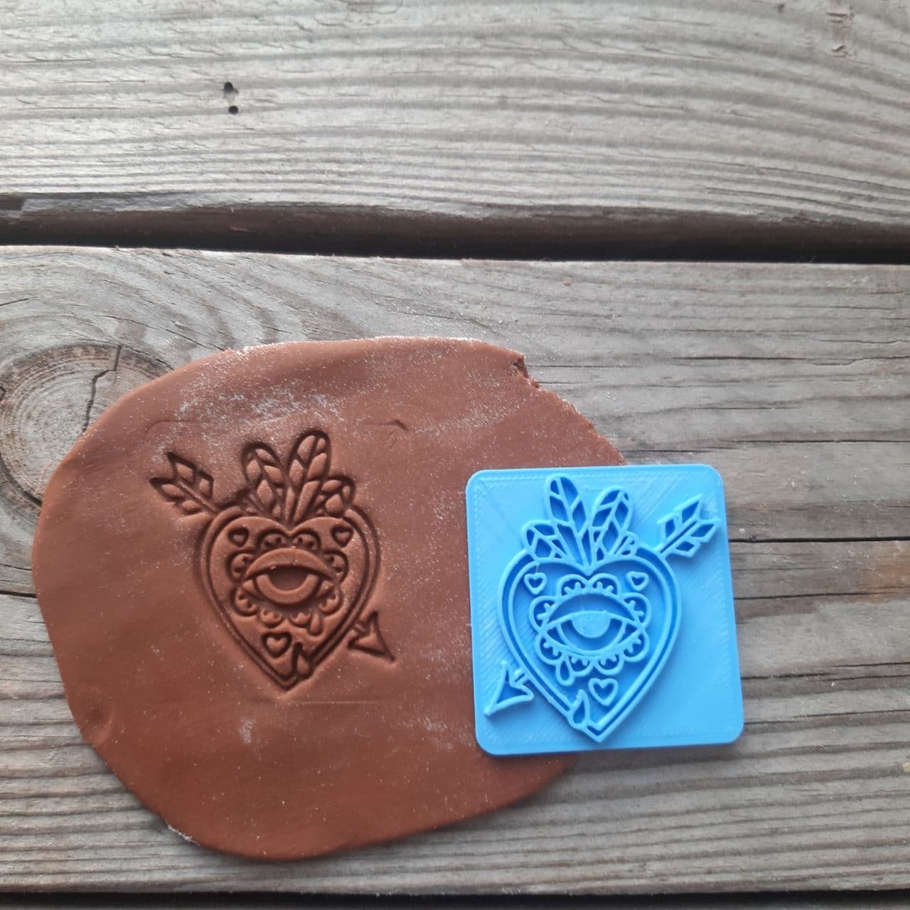 Polymer Clay Heart Boho Stamp Bohemian Heart Stamp Polymer - Etsy