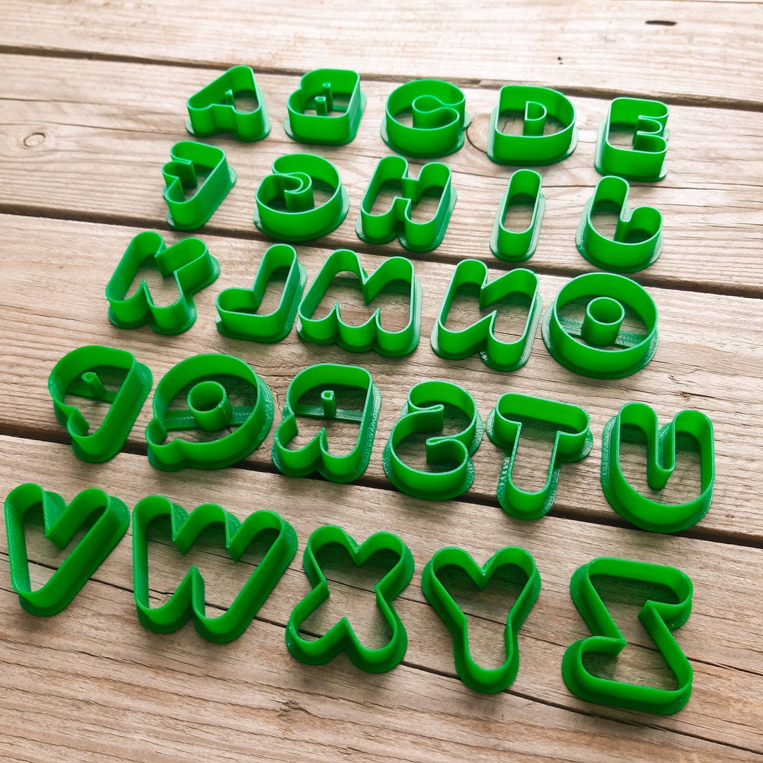 English Alphabet Set 26 Pcs Cookie Cutters, Alphabet Cutters Clay ...