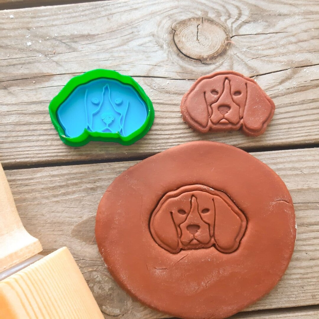 Beagle Cookie Cutter With Stamp, Dog Face Cookie Cutter, Beagle Dog ...