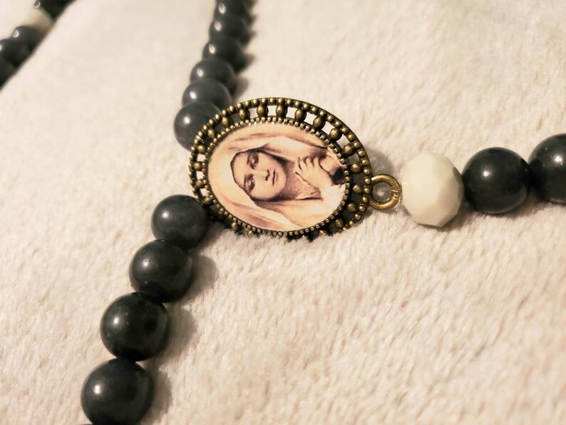 Dark Gray Blessed Virgin Mary Rosary - Etsy