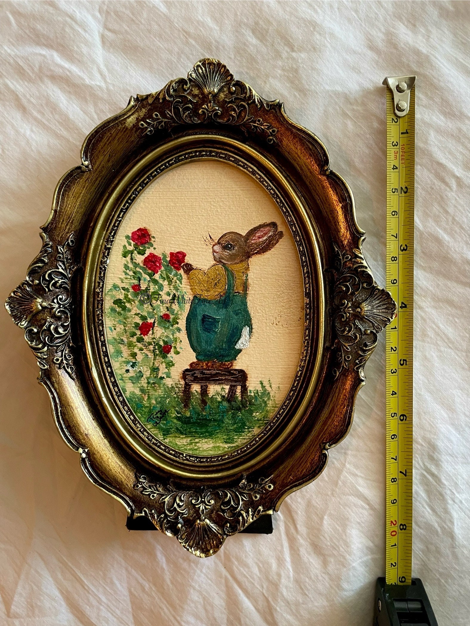 Original Oil Painting jacobi by Tina White, Bunny Rabbit Art, 4x6 ...
