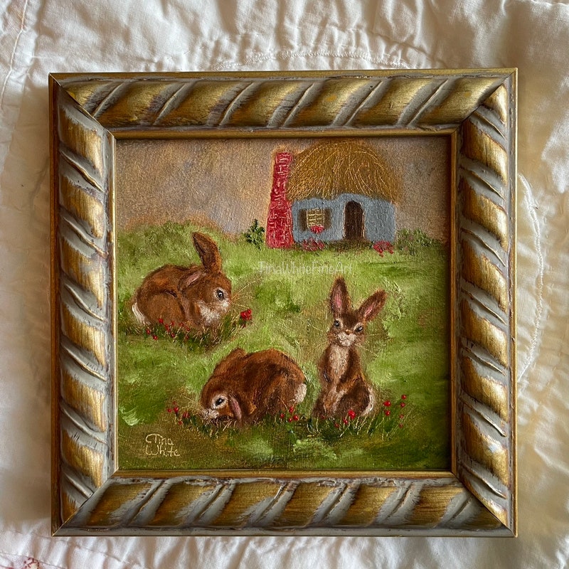 Rabbit Oil Painting - Etsy