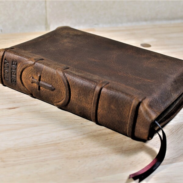 Leather Bible Cover - Etsy