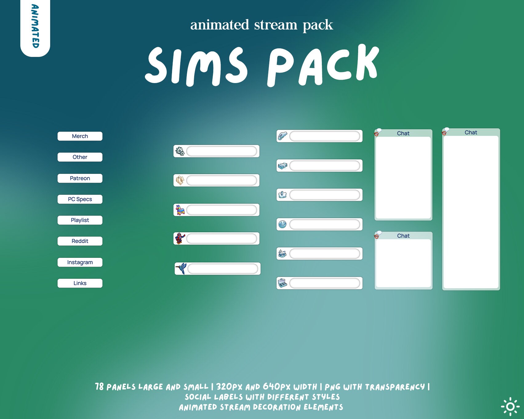 SIMS Inspired Light Stream Overlay | Animated Stream Overlay Pack ...