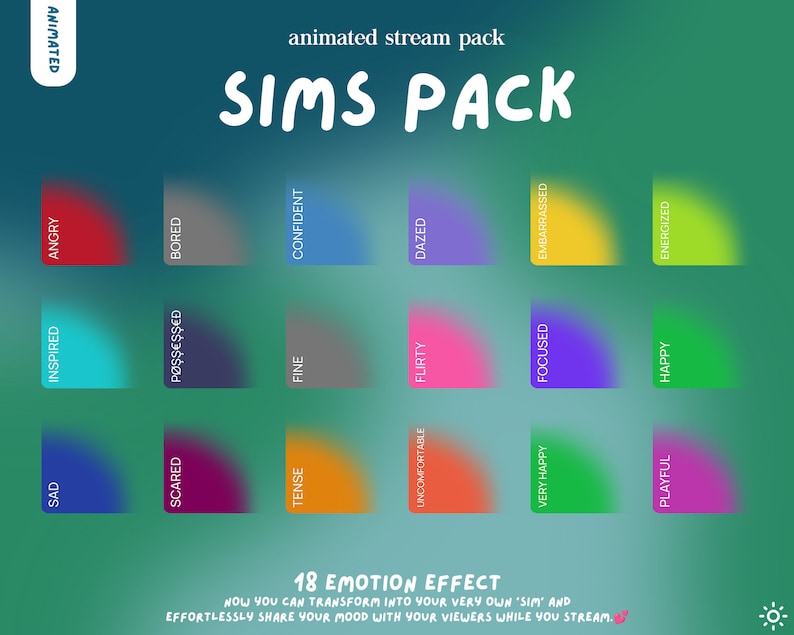 SIMS Inspired Light Stream Overlay | Animated Stream Overlay Pack ...