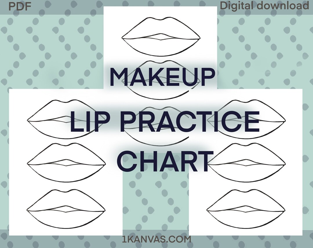 Blank Practice MUA LIP CHART Cosmetology Teacher Makeup Practice Makeup ...