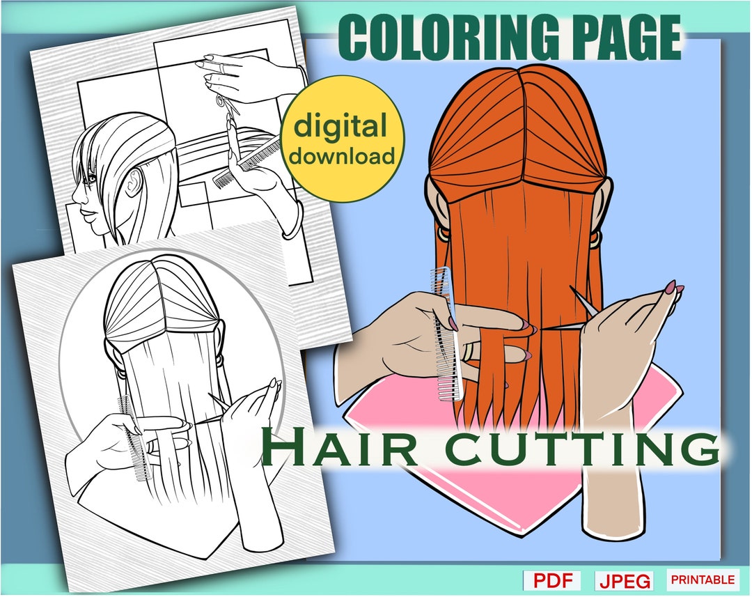 Hair Cutting COLORING PAGES Cosmetology Teacher Resources Hairstyling ...