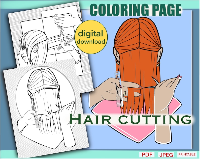 Hair Cutting COLORING PAGES Cosmetology Teacher Resources Hairstyling ...