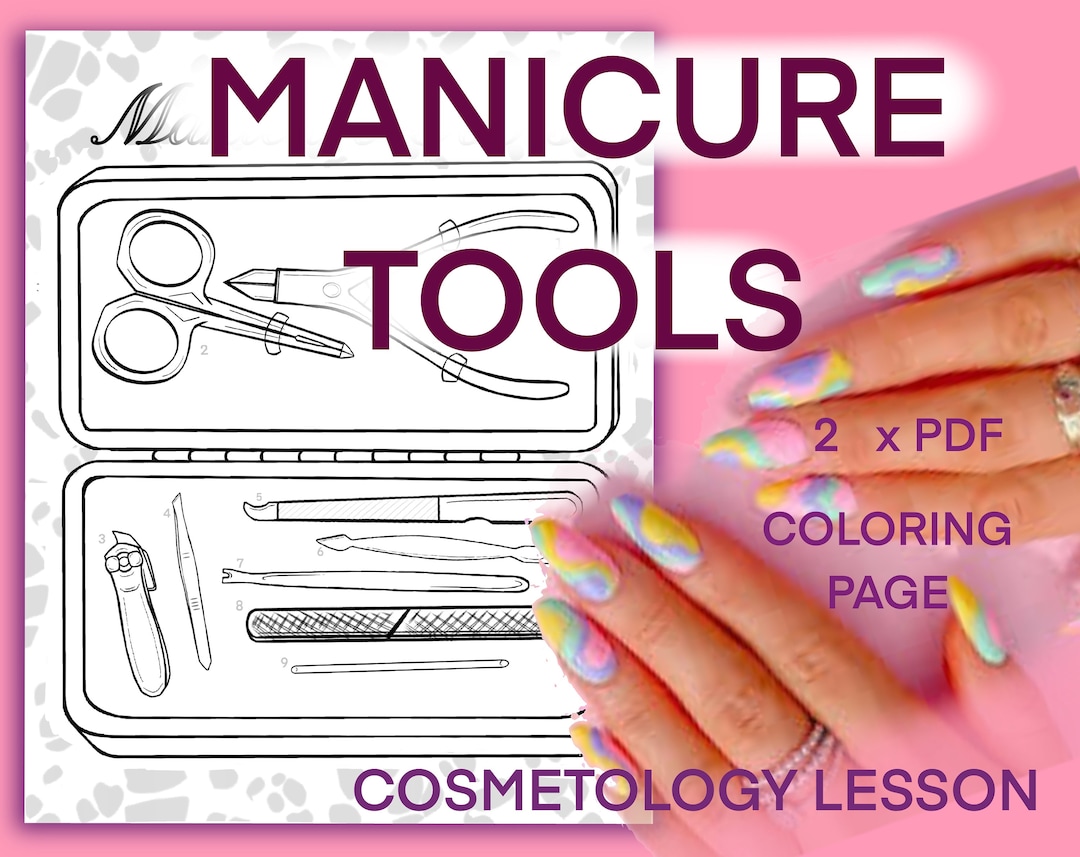 COSMETOLOGY Basics | MANICURE TOOLS| Coloring Page | Study Guide ...