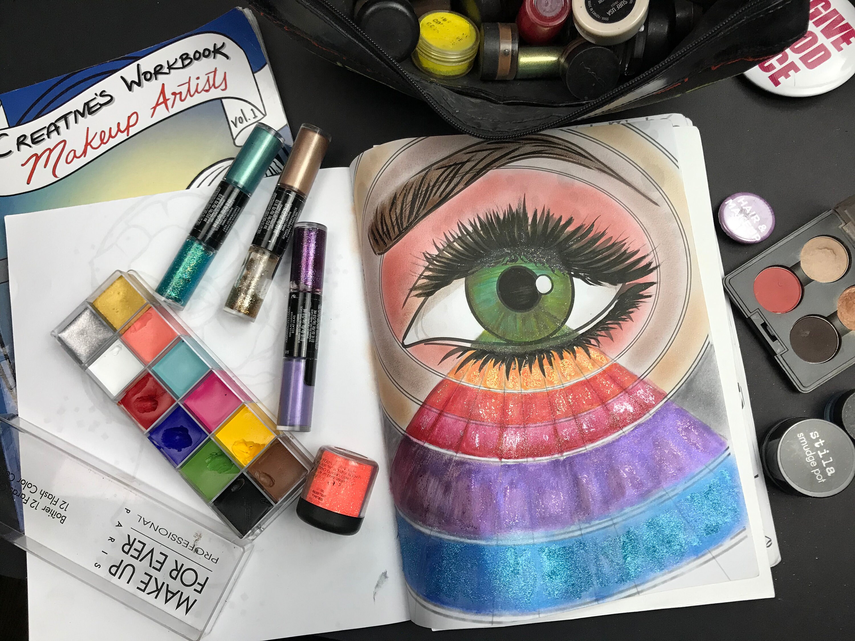 CREATIVE Eyeshadow Coloring Page Makeup Printable Colour Theory Lesson ...