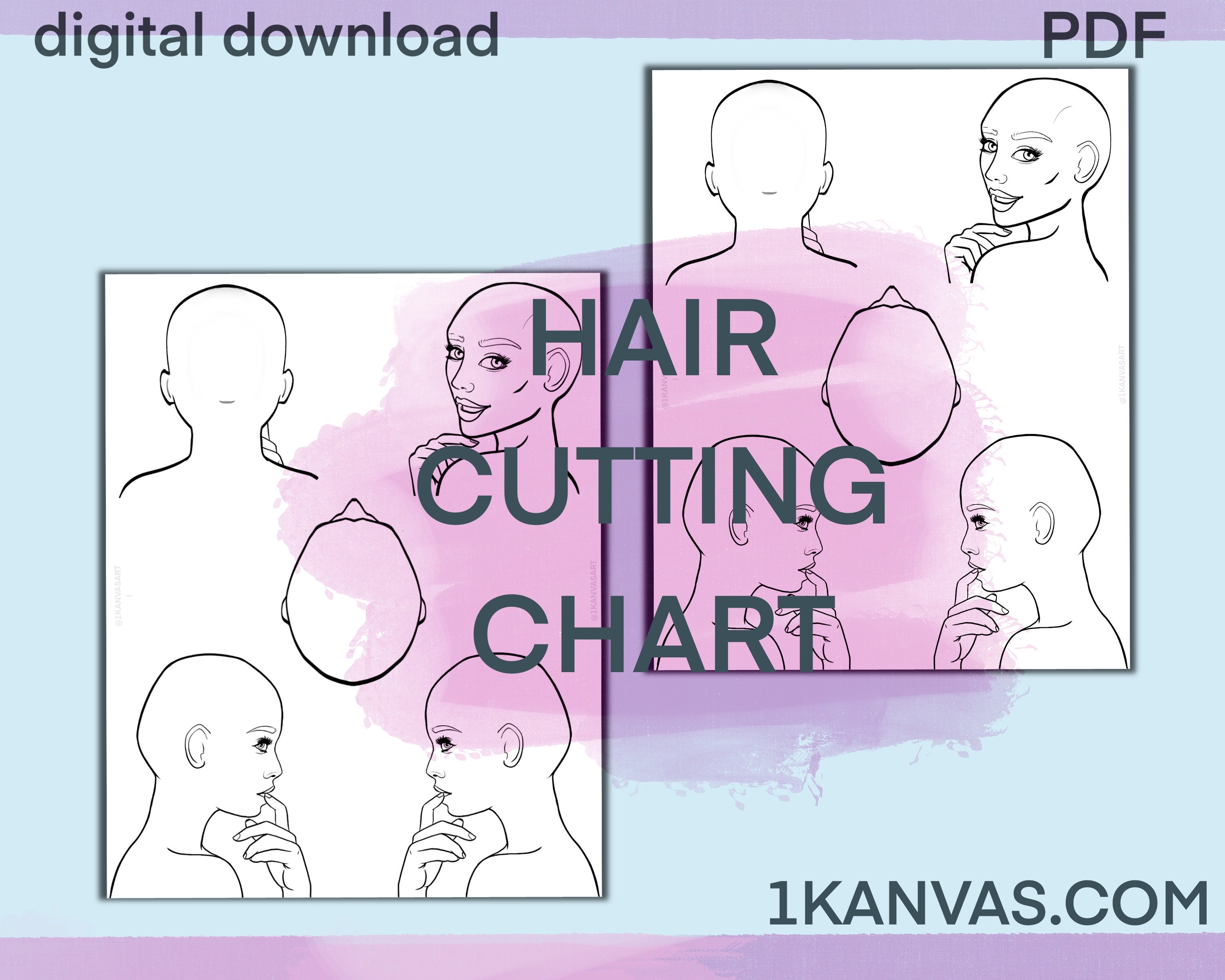 Hair Cutting Chart | HEAD SHEET | Cosmetology Resource | Hair Cutting ...