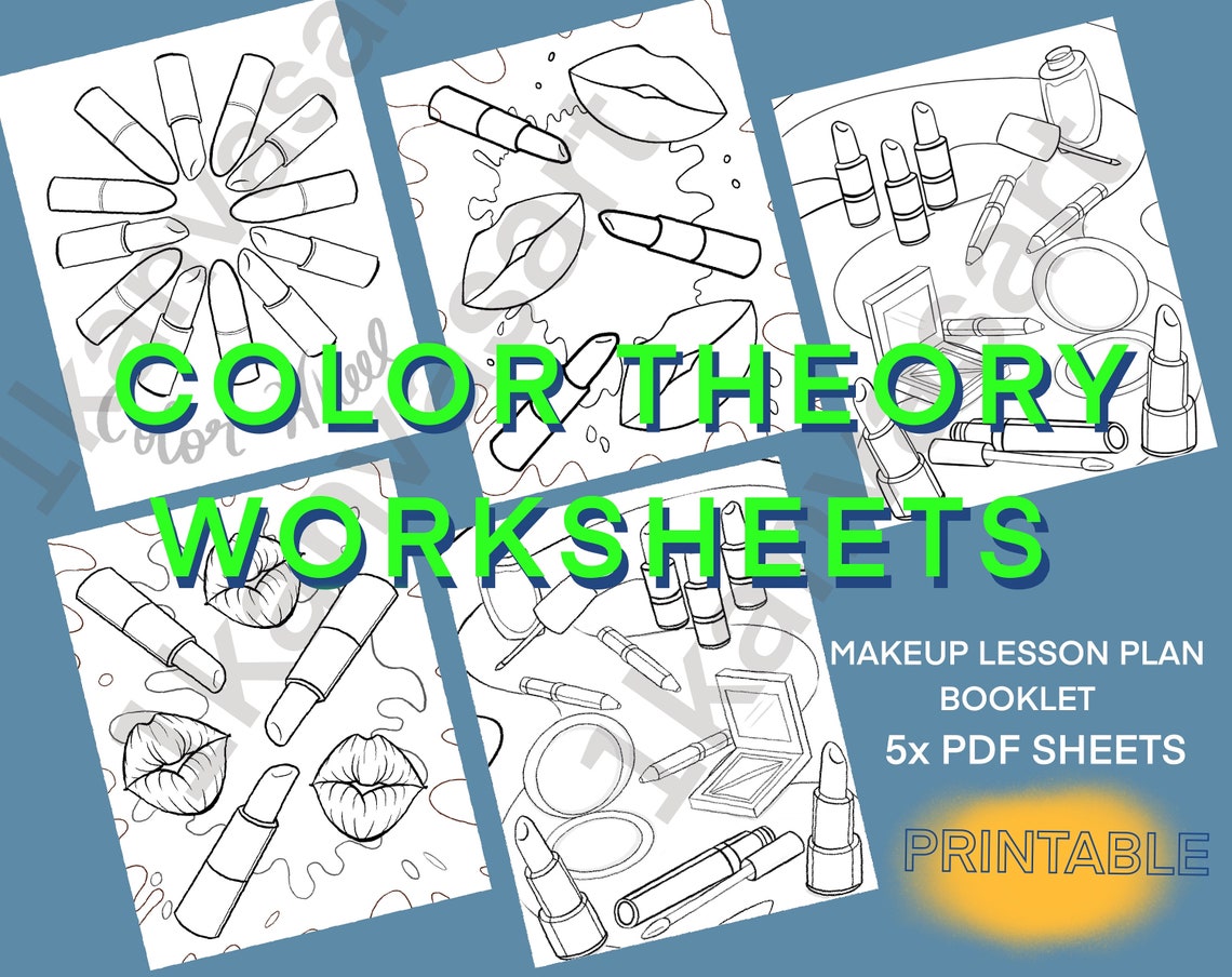 Makeup Artist Color Theory Worksheet Pack Lesson Plan | Etsy