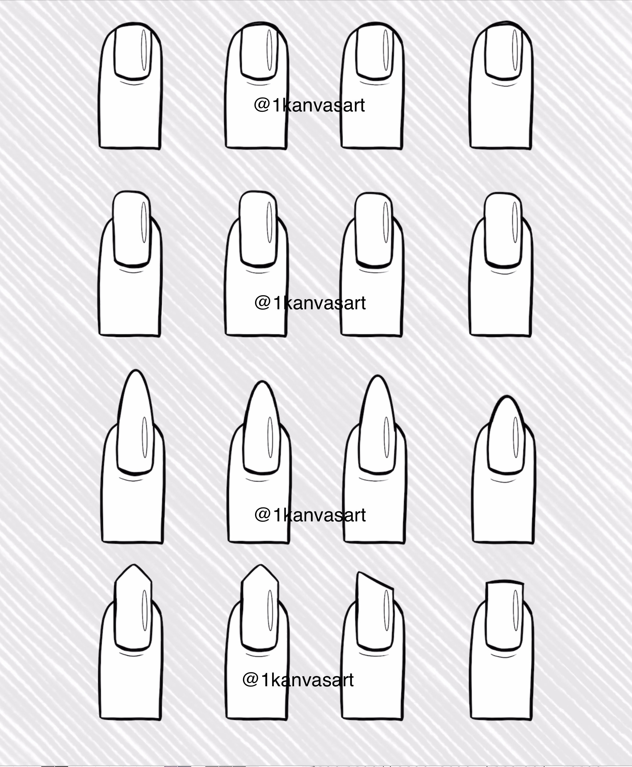 NAIL ART DESIGN Sheets| Coloring Pages | Practice Template Sheet ...