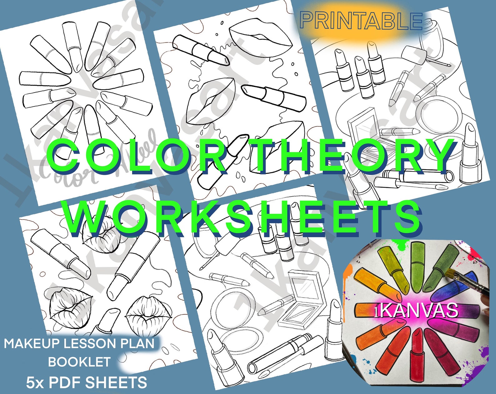 Makeup Artist | COLOR THEORY WORKSHEET Pack | Coloring Page ...