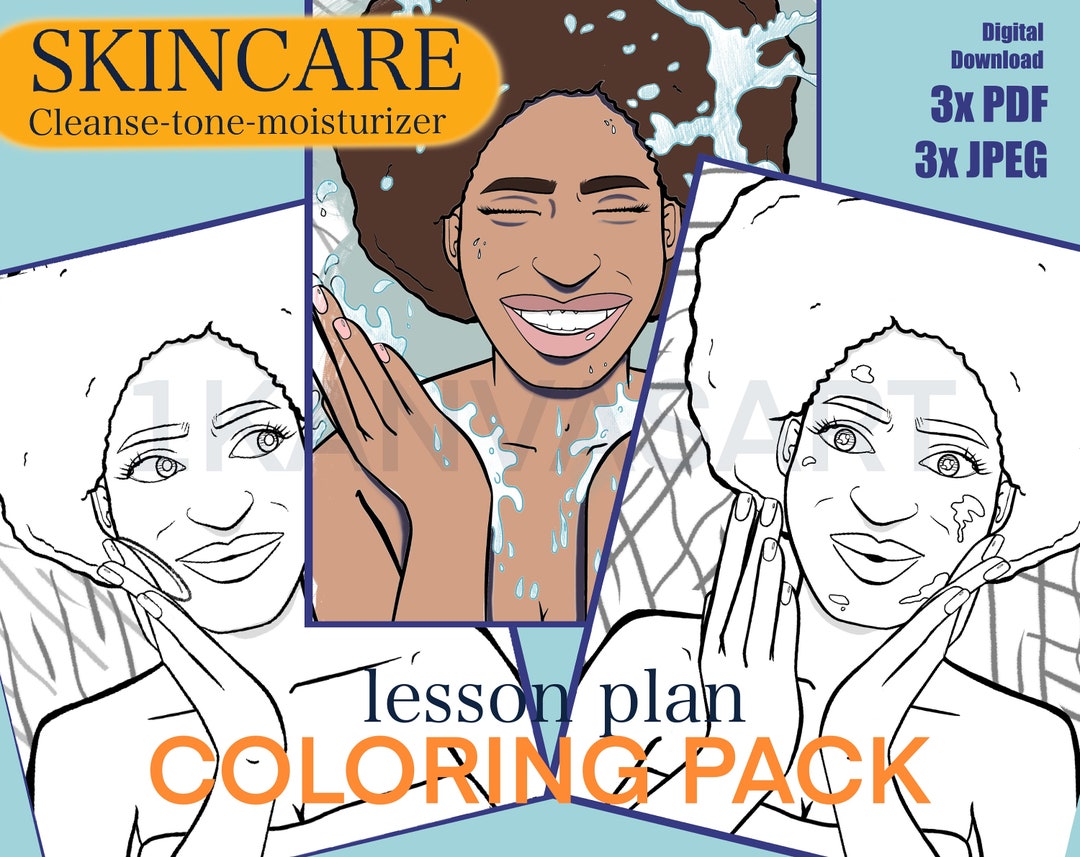 Skincare 101 Lesson Plan Cosmetology Class Teacher Tools Adult Coloring ...
