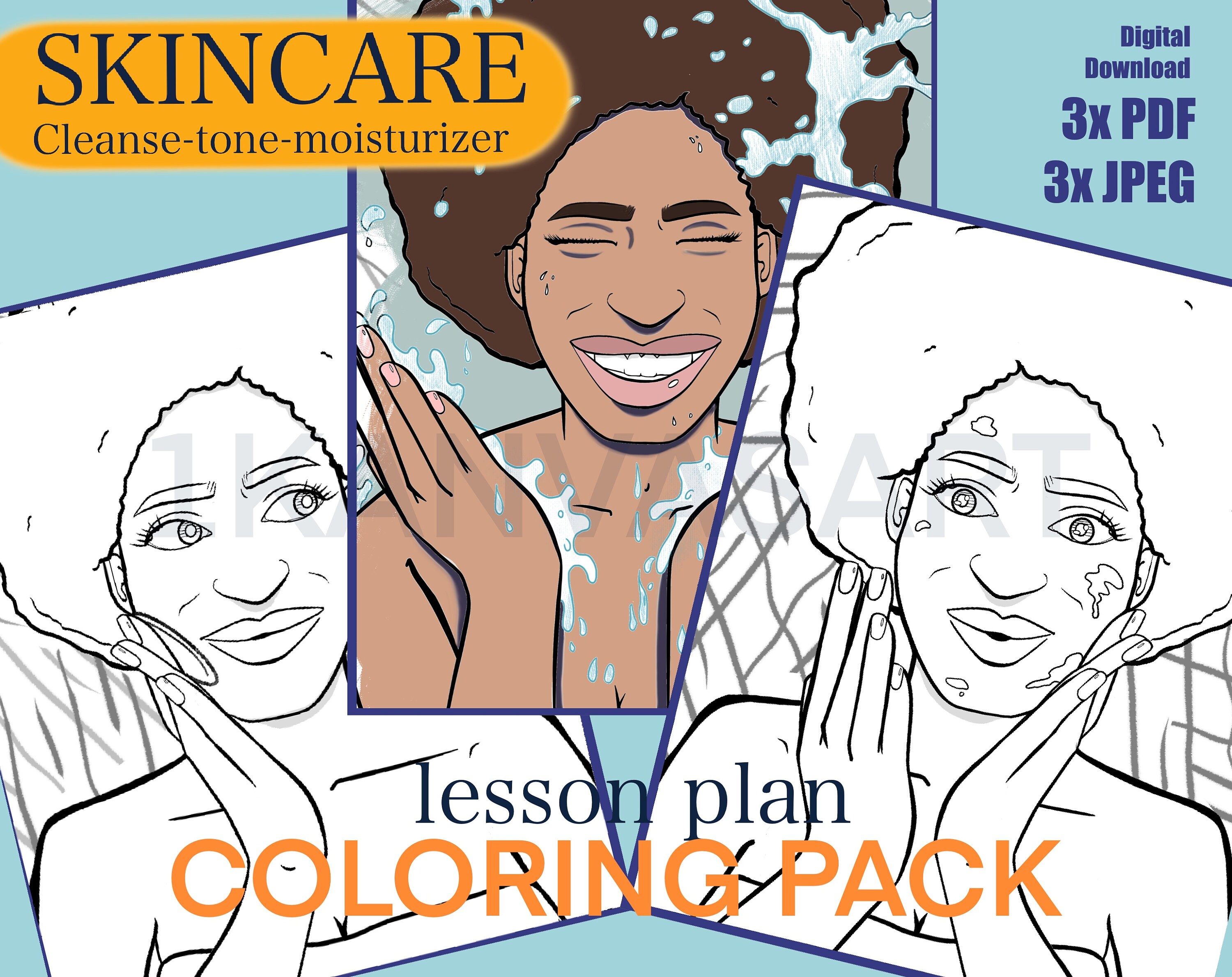 Skincare 101 Lesson Plan Cosmetology Class Teacher Tools Adult Coloring ...