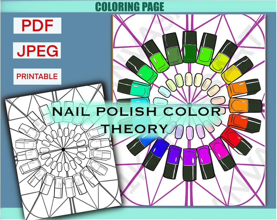 Nail Tech | Color Wheel | COLORING PAGE | Cosmetologist | Colour Theory ...