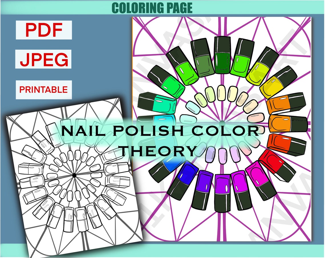 Nail Tech | Color Wheel | COLORING PAGE | Cosmetologist | Colour Theory ...