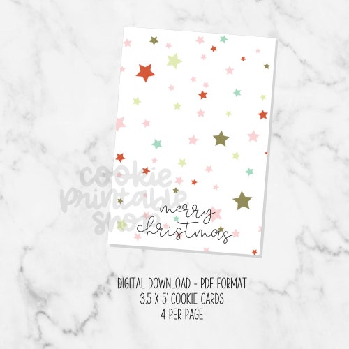 Christmas Printable Mini Cookie Card 3.5 X 5 - Etsy