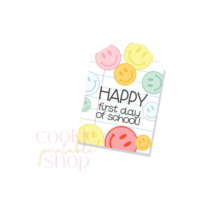 Happy First Day of School PRINTABLE TAG Not Editable Back to - Etsy
