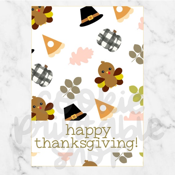 Thanksgiving PRINTABLE CARD digital cookie card | Etsy