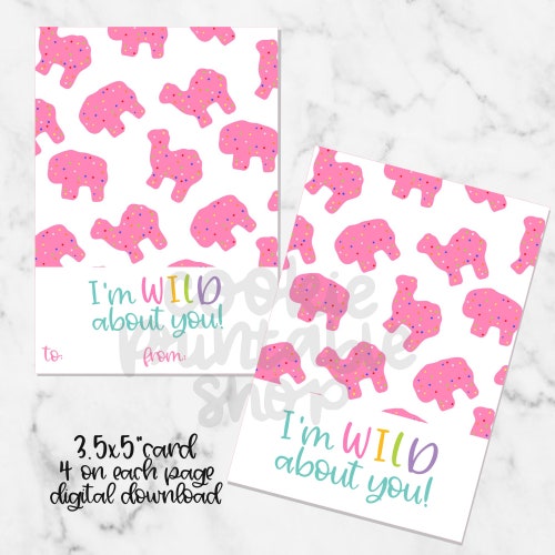 Instant Download WILD About You Valentine Animal Cracker - Etsy