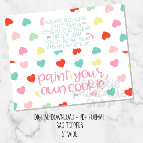 Printable Christmas PYO Paint Your Own Cookie Tag Instructions - Etsy