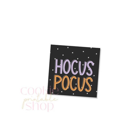 Hocus Pocus SQUARE PRINTABLE TAG Not Editable Halloween Tag - Etsy