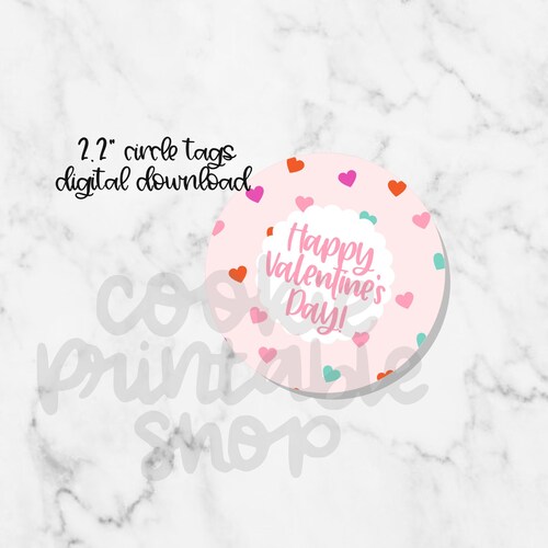 Printable Valentine's Day Cookie Tag Happy - Etsy