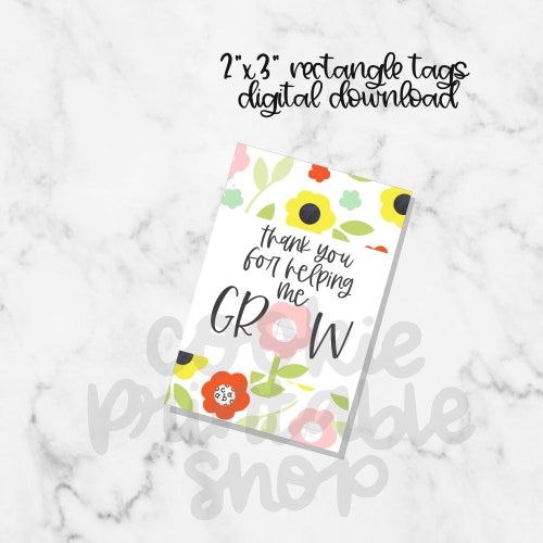 Thank You for Helping Me Bloom Tag for Teachers Appreciation - Etsy