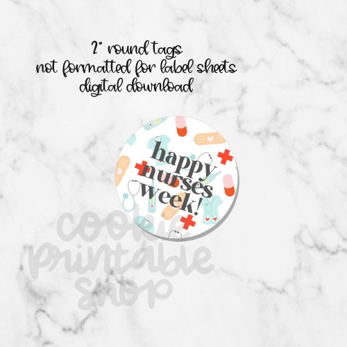 Printable Happy Nurses Week Tags Nurse Appreciation Tags - Etsy