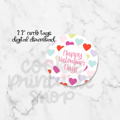 Printable Valentine's Day Cookie Tags Happy - Etsy