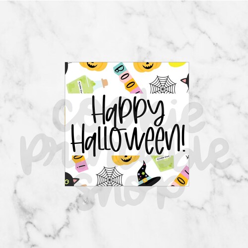 No Tricks Just Treats Printable Halloween 2 Cookie Tags | Etsy