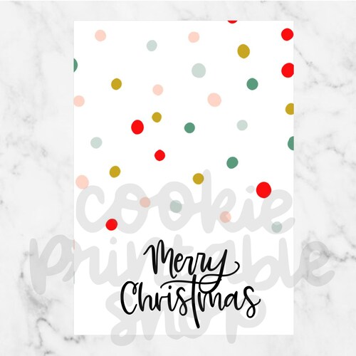 Printable Cookie Card Merry Christmas 3.5x5 - Etsy