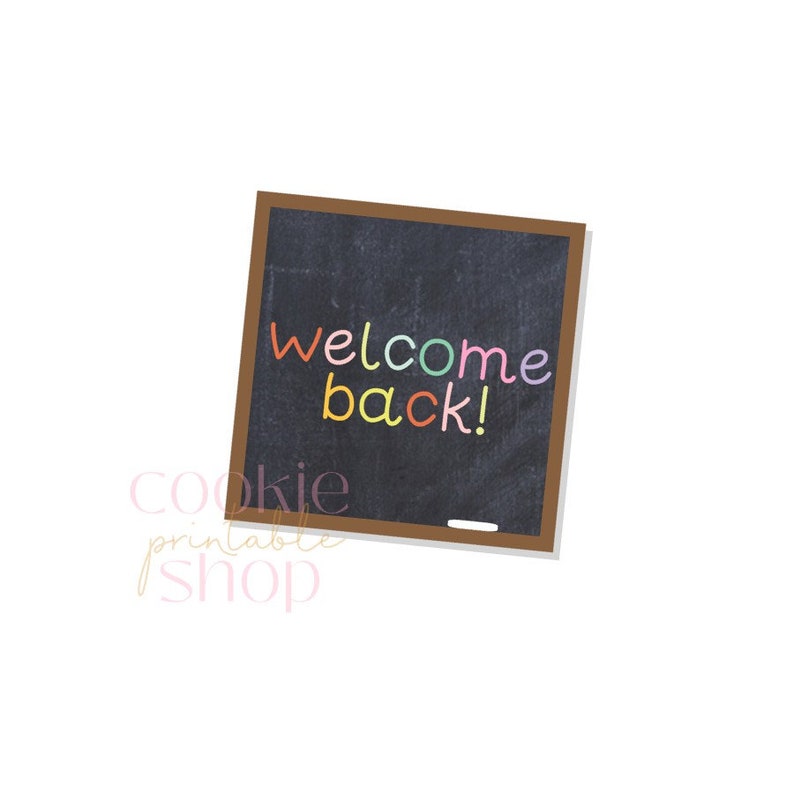 Welcome Back SQUARE PRINTABLE TAG Not Editable Back to School - Etsy