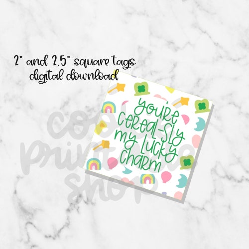Printable Tag Cereal-sly My Lucky Charm 2 Square - Etsy