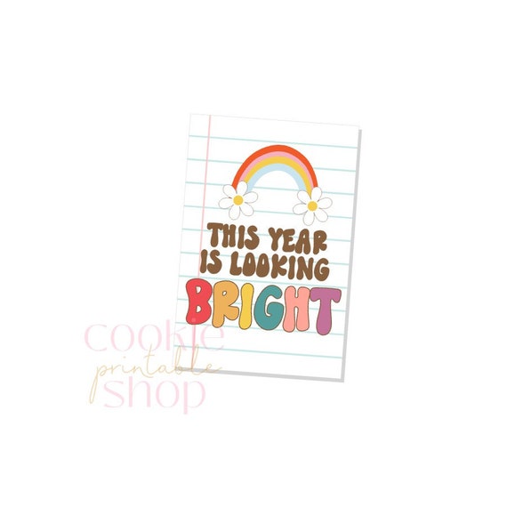 This Year is Looking Bright PRINTABLE TAG Not Editable Back - Etsy