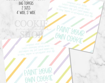 PYO Cookie Bag Topper 4 and 5 Paint Your Own - Etsy