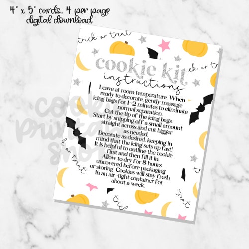 No Tricks Just Treats Printable Halloween 2 Cookie Tags | Etsy