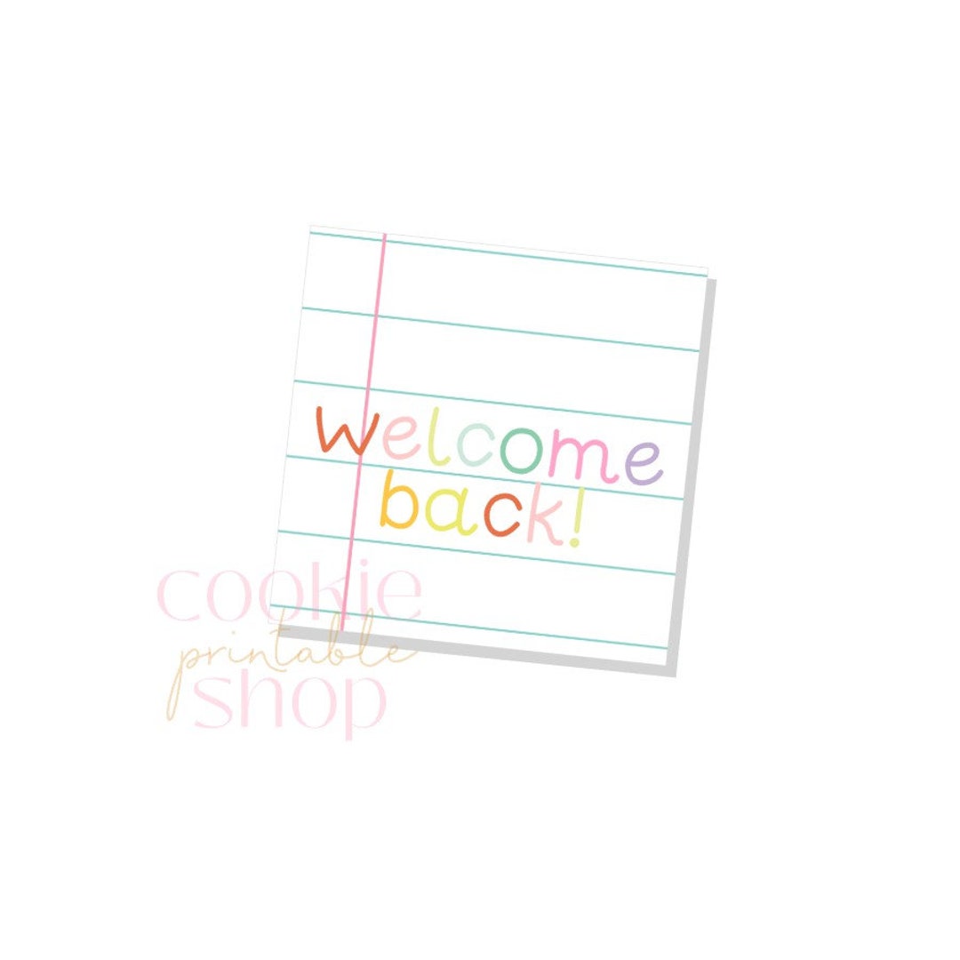 Welcome Back SQUARE PRINTABLE TAG, Not Editable Back to School Tag ...
