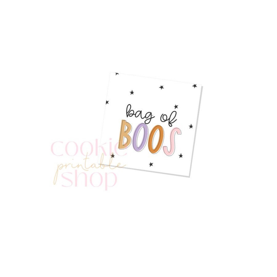 Bag of Boos 2 SQUARE PRINTABLE TAG Digital Download - Etsy