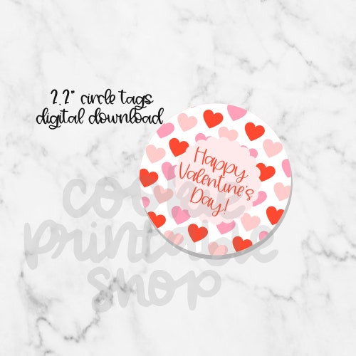 Printable Valentine's Day Cookie Tag Happy - Etsy
