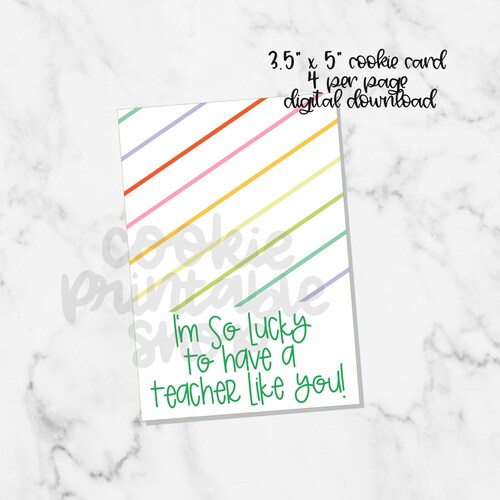 Instant Download Lucky to Have a Teacher Like You Gift Tag - Etsy