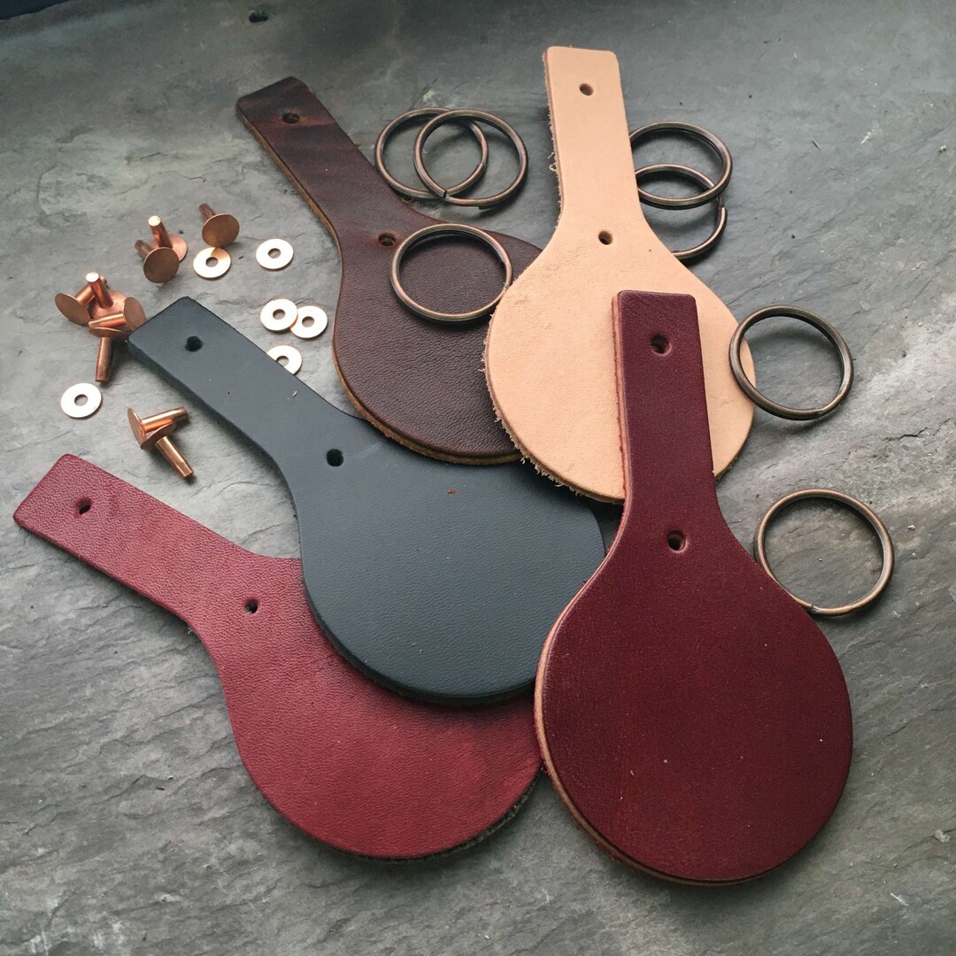 Leather Key Chain Craft Kit: 2.5" Round Fob With Hardware - Etsy