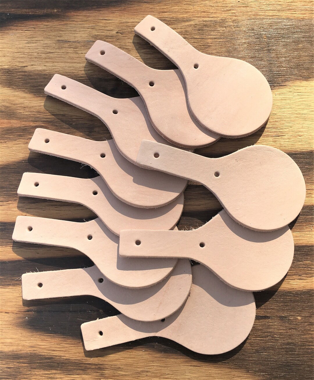 Leather Key Chain Kit (set of 10): 2.5" DIY Veg Tan Blanks - Etsy