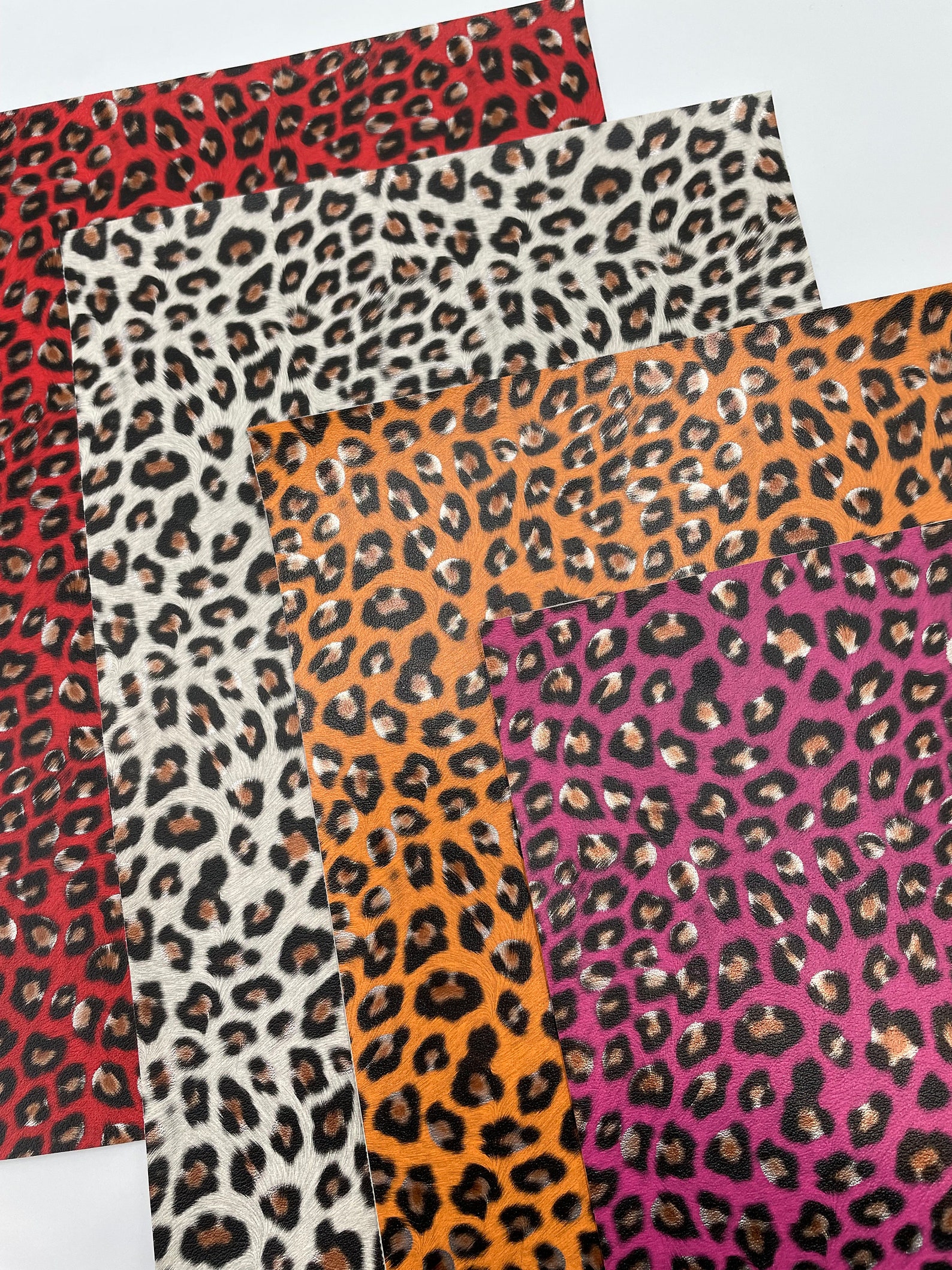 Faux Leather Sheets, Glossy Leopard Print, Leather Sheet, Faux Leather ...